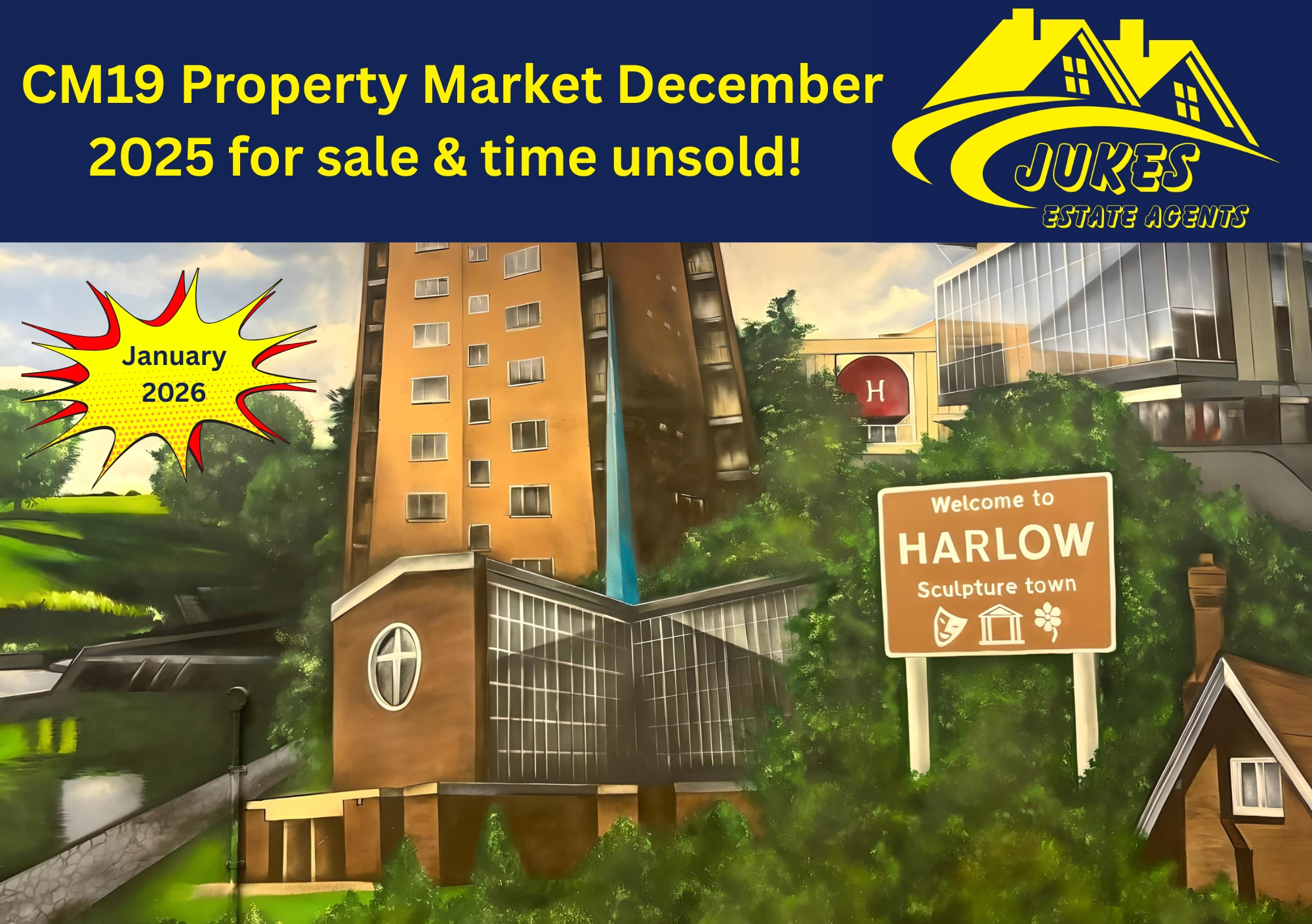 CM19 January 2026 property for sale and time unsold - Jukes Estate Agents